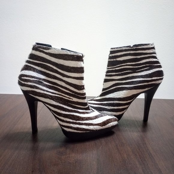 Steve Madden | Shoes | Steve Madden Zebra Print Fur Booties | Poshmark